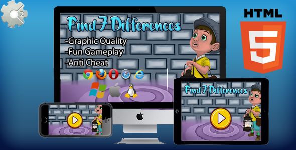 Find 7 Differences- HTML5 Game (CAPX Included) - code.market