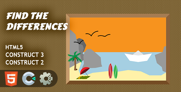 Find The Differences HTML5 Construct 2/3 Game - code.market