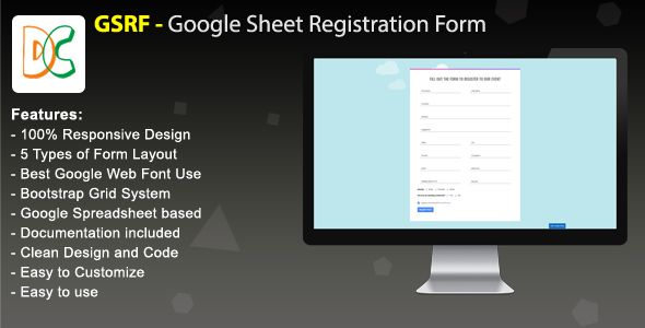 GSRF - Google Sheet Registration Form - code.market