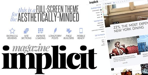 Implicit - Full-Screen Blazing-Fast Magazine Theme - code.market
