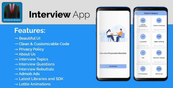 Interviews Preparation Guide App with Admob Ads - code.market