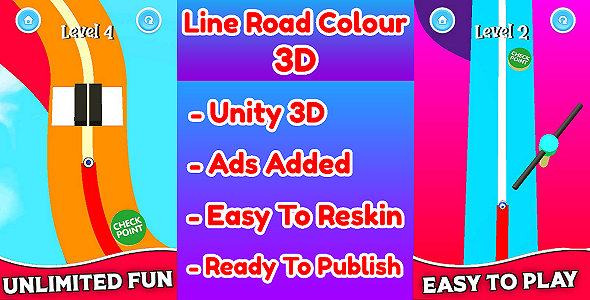 Line Road Colour 3D Game Unity Source Code (Template) - code.market