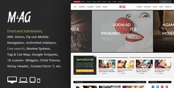 MAG = Grid Magazine / News WordPress Theme / Front-end Submission ...