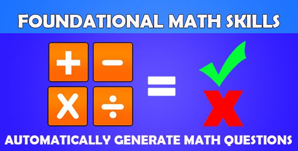 Math Skills (CAPX and HTML5) Auto Generate Math Questions - code.market