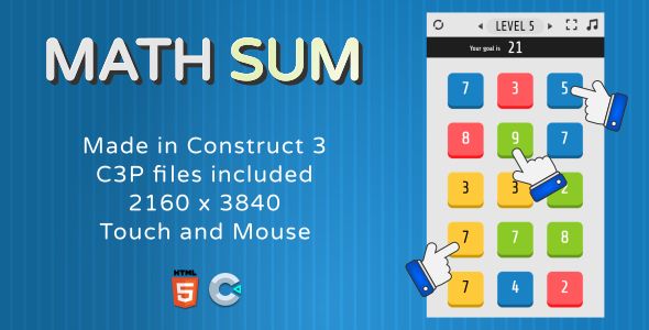Math sum - HTML5 Educational Game - code.market