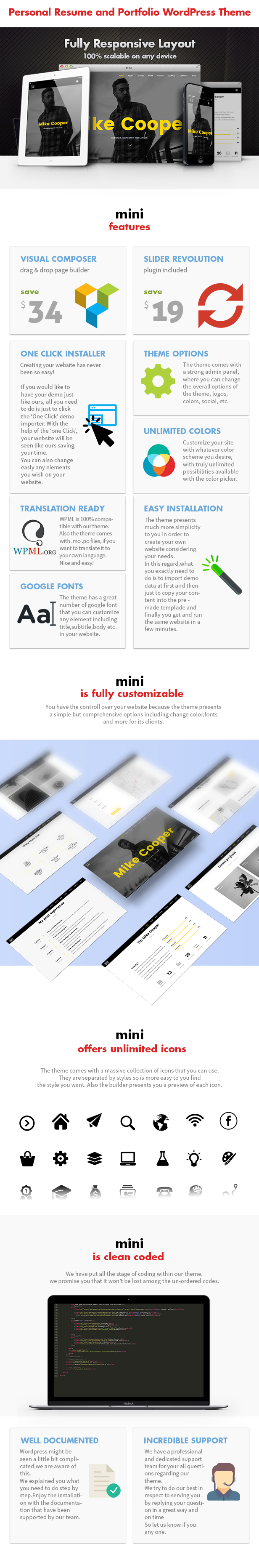 Mini - Onepage Personal Portfolio Theme - code.market