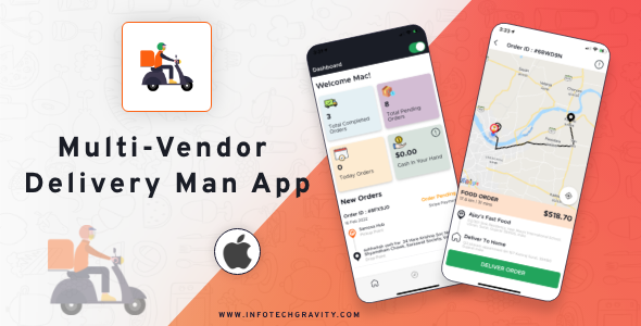 Multi-Vendor Food Delivery System - iOS Delivery Boy - code.market