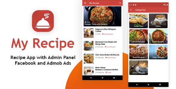 My Recipe App with Admin Panel , Facebook and Admob Ads - code.market