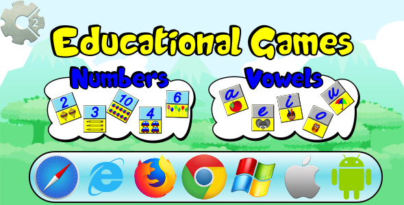 Numbers and Vowels - Educational Games (HTML5 and Mobile) - code.market