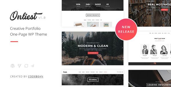 Onliest - Creative Portfolio One Page WP Theme - code.market