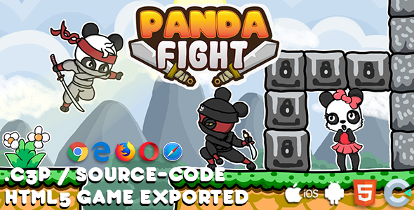 Panda Fight HTML5 Game - With Construct 3 File (.c3p) - code.market