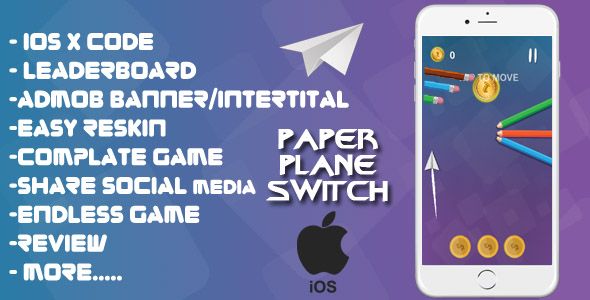 Paper Plane Switch - XCODE + Admob + Complete Game + - code.market Paper Plane Switch - XCODE + Admob + Complete Game + - code.market