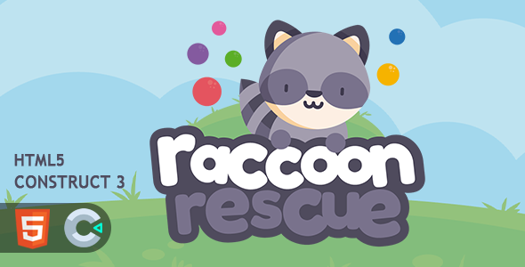 Raccoon Rescue Bubble Shooter HTML5 Construct 3 Game - code.market