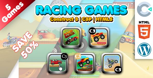 Racing Games Collection 02 (Construct 3 | C3P | HTML5) 5 Games - code ...