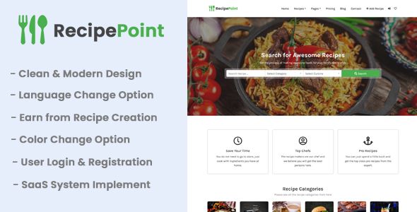 RecipePoint - SaaS Multi Vendor Recipe Platform - code.market