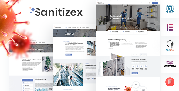 Sanitizex - Sanitizing and Cleaning Services WordPress Theme - code.market