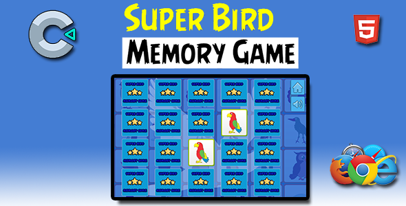 Super Birds Memory - HTML5 Mobile Game - code.market
