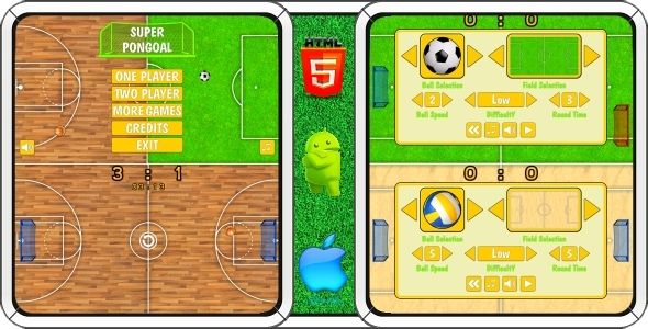 Super Pongoal Html5 Mobile Game Construct 3 Construct 2 Capx Codemarket