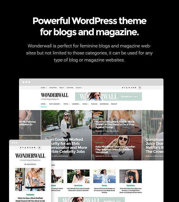 Wonderwall - Responsive Magazine Theme - code.market