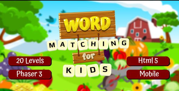Word Matching for Kids - Educational Game (Phaser 3) - code.market