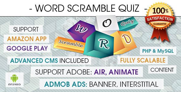 Word Scramble Quiz App With CMS & Ads - Android - code.market