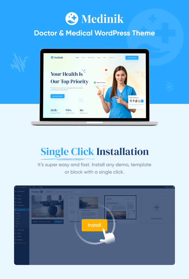 Medinik - Doctor & Medical WordPress Theme - code.market