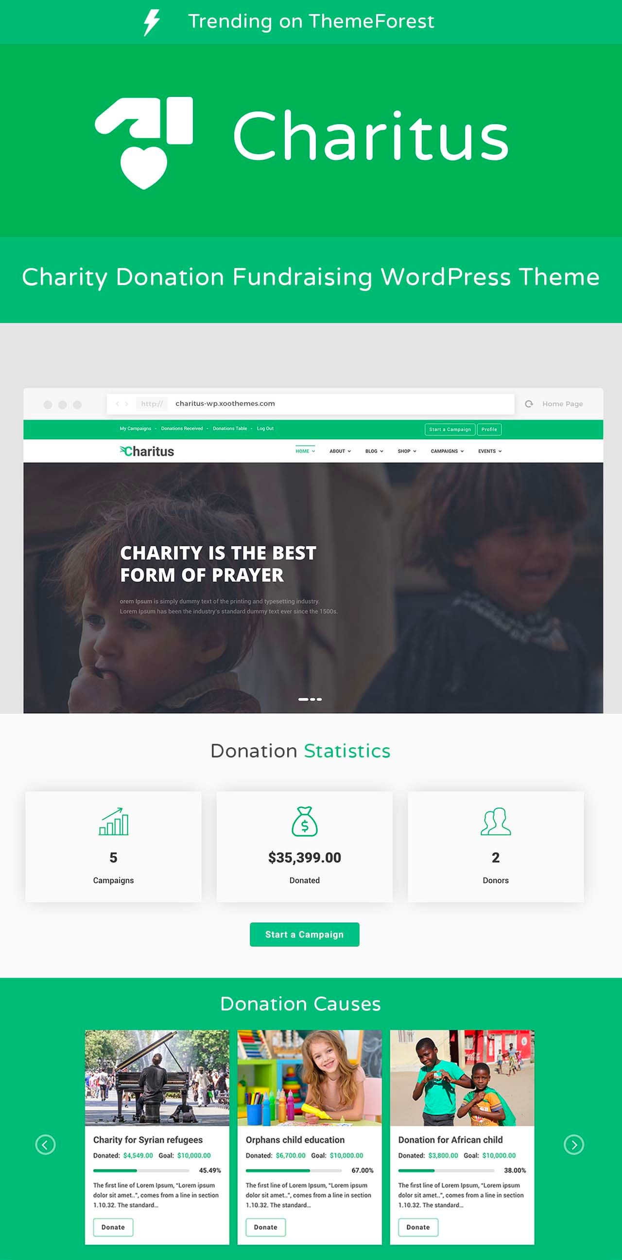 Charitus - Charity WordPress Theme with Donation System Wordpress Charity - code.market