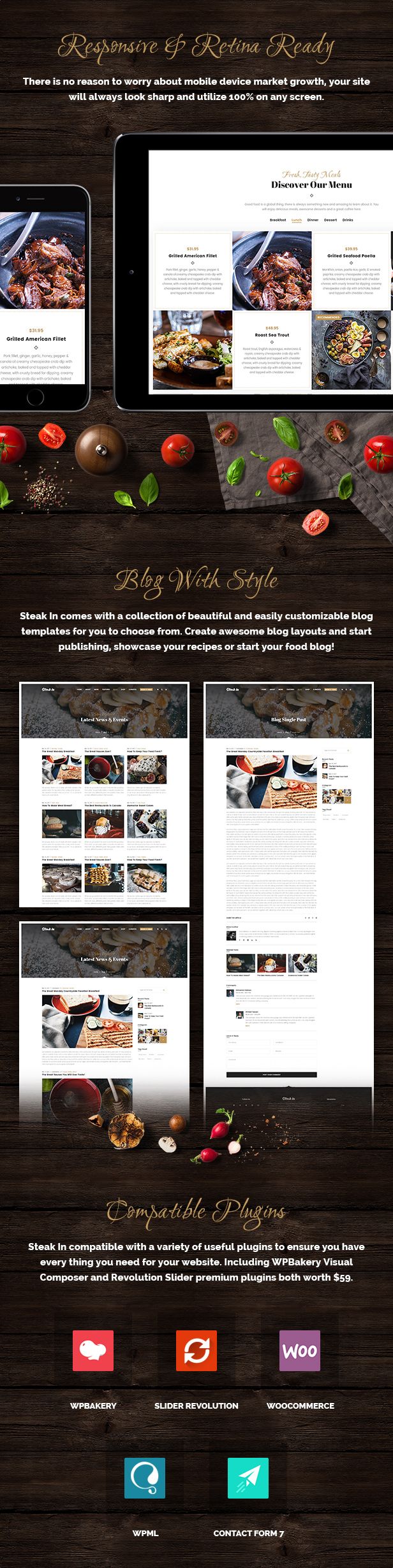Steak In - Restaurant & Cafe WordPress Theme - code.market