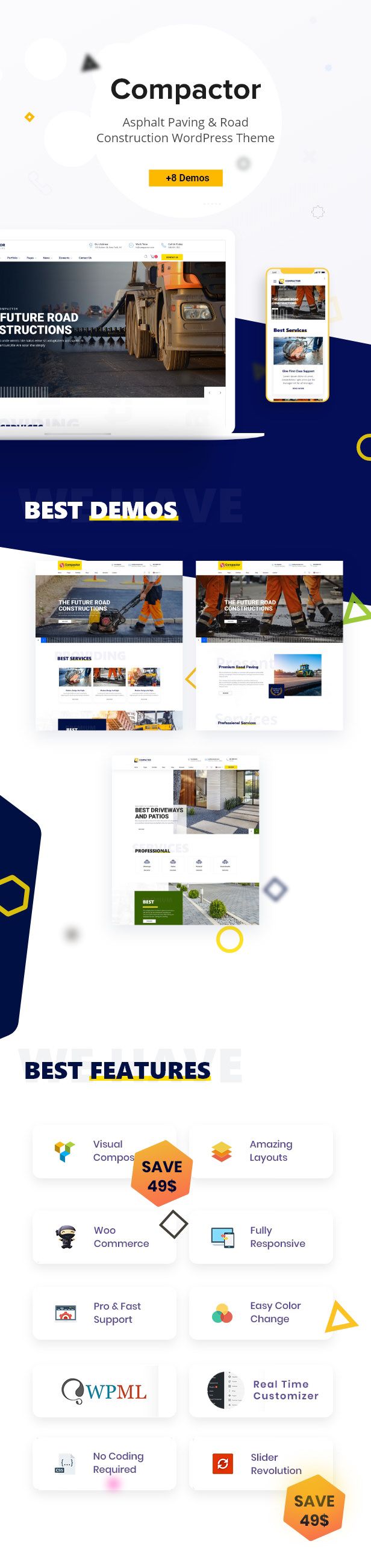 Compactor - Road Construction WordPress Theme - code.market