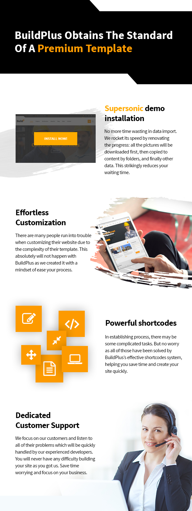 BuildPlus - Engineering Construction Building WordPress Theme - code.market