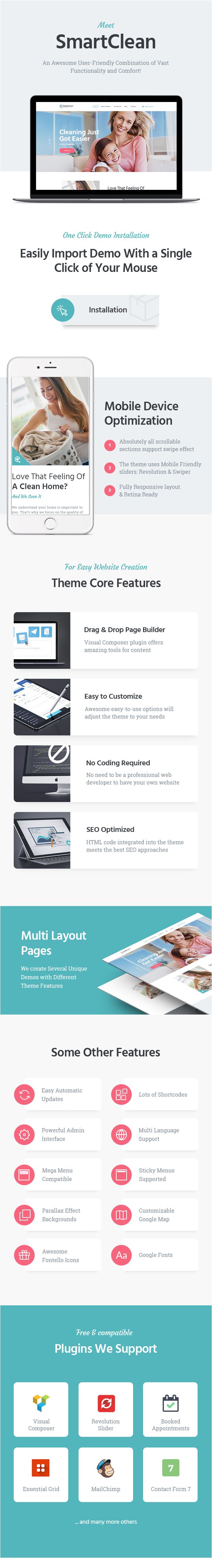 SmartClean | Housekeeping, Washing & Cleaning Company WordPress Theme - code.market