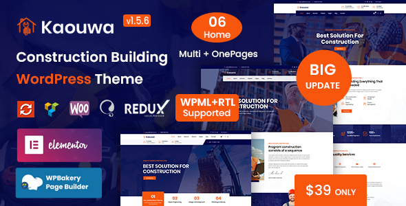 Kaouwa - Construction Building WordPress Theme - code.market
