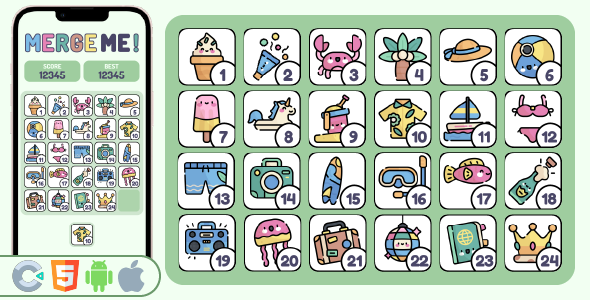 Mergeme Html5 Game Construct 3 Codemarket 5802