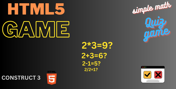 SIMPLE MATH HTML 5 GAME - CONSTRUCT 3 - code.market