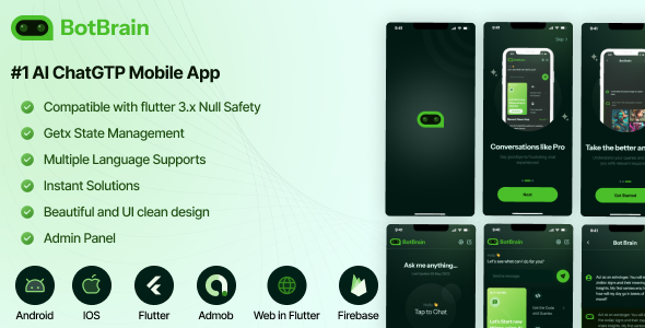 Botbrain – ChatGPT Flutter APP with admin in Flutter web - code.market