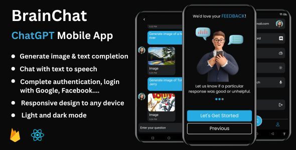 BrainChat - ChatGPT Mobile App | Open AI Chat, Writing - code.market