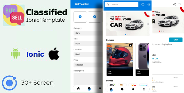 Classified buy sell is ionic app template UI kit - code.market
