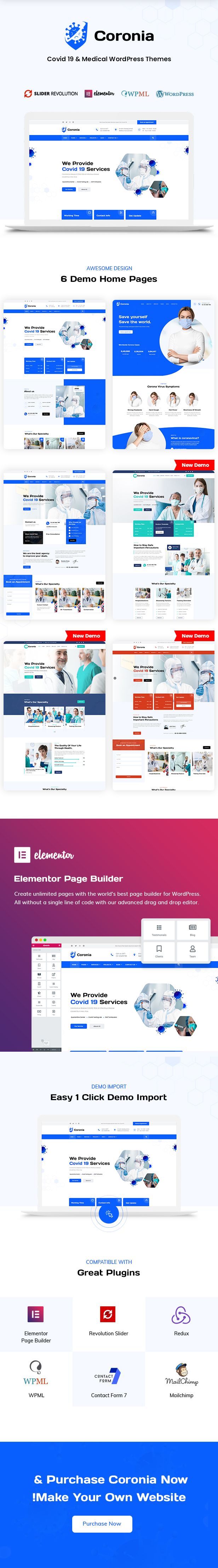 Coronia - Covid 19 & Medical WordPress Themes - code.market