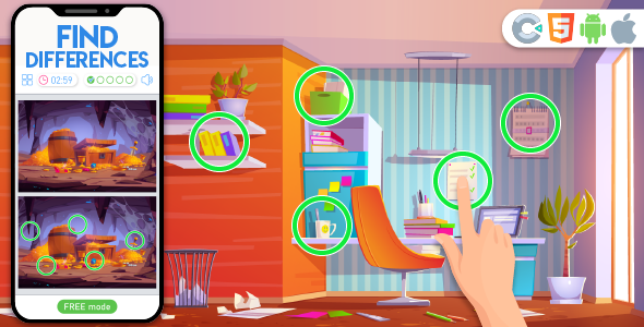 Find Differences - Html5 game, construct 3 - code.market