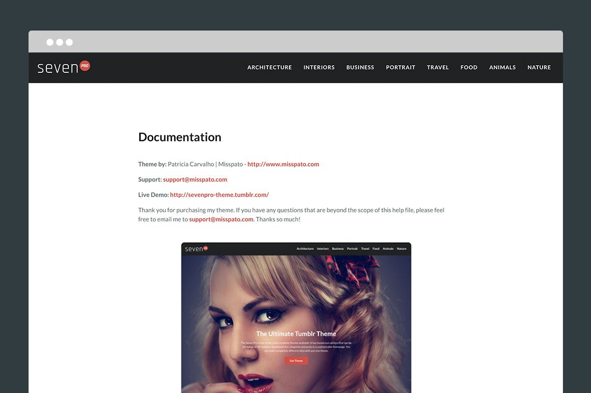 Seven Pro Tumblr Theme - code.market