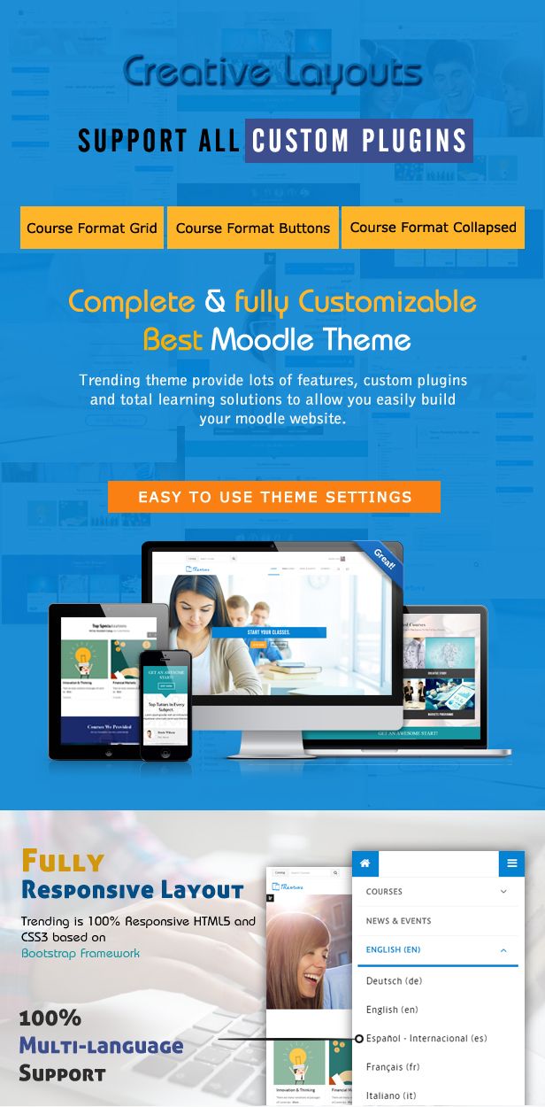 Trending - High Quality Responsive Moodle Theme - code.market