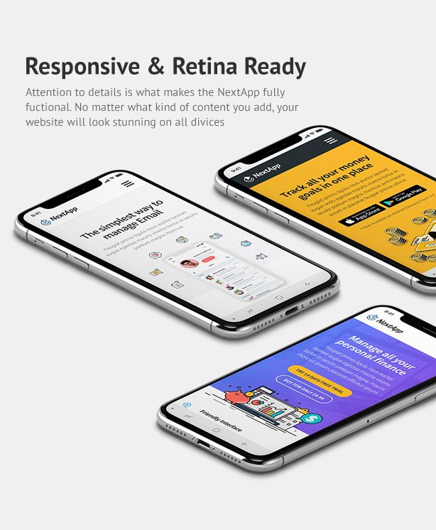 NextApp - App Landing Pages Pack - code.market