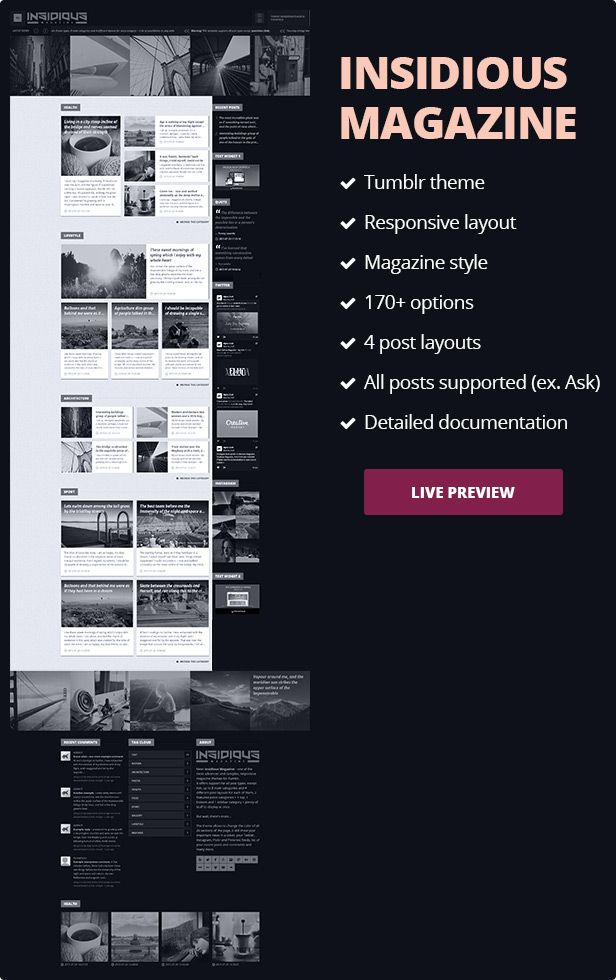 Insidious Magazine - Responsive Tumblr Theme - code.market