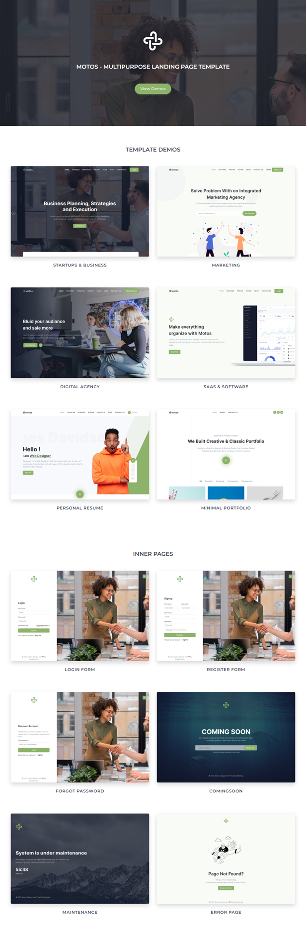 Motos - Responsive Landing Page Template - code.market