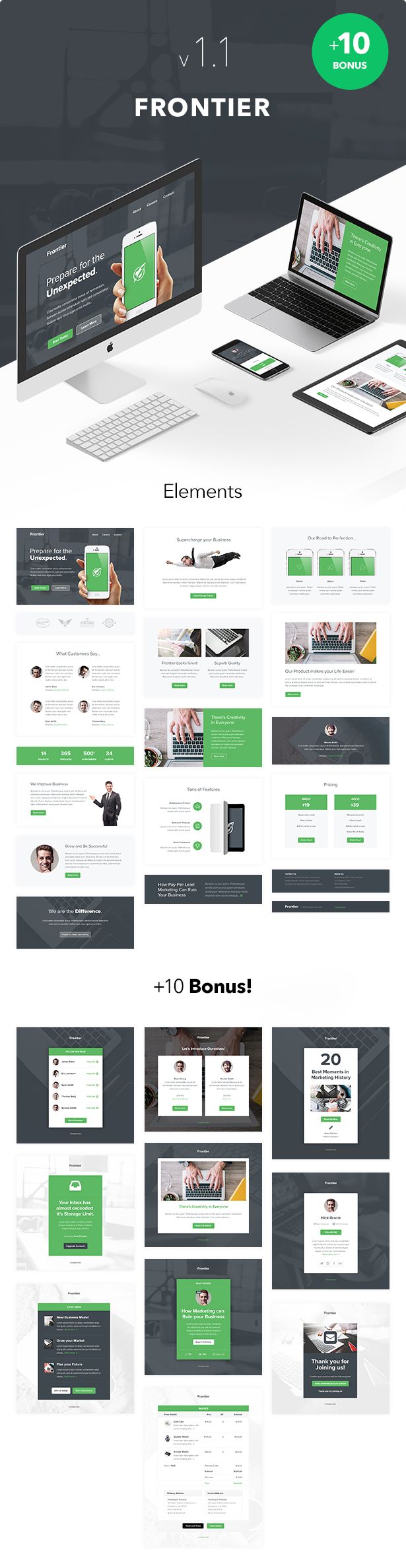Frontier + 10 Notify Templates & Themebuilder - code.market