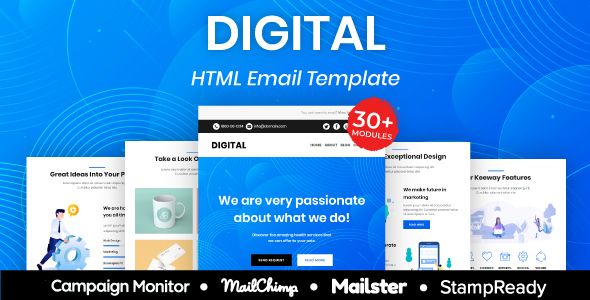 Digital - Multipurpose Responsive Email Template 30+ Modules Mailchimp - code.market
