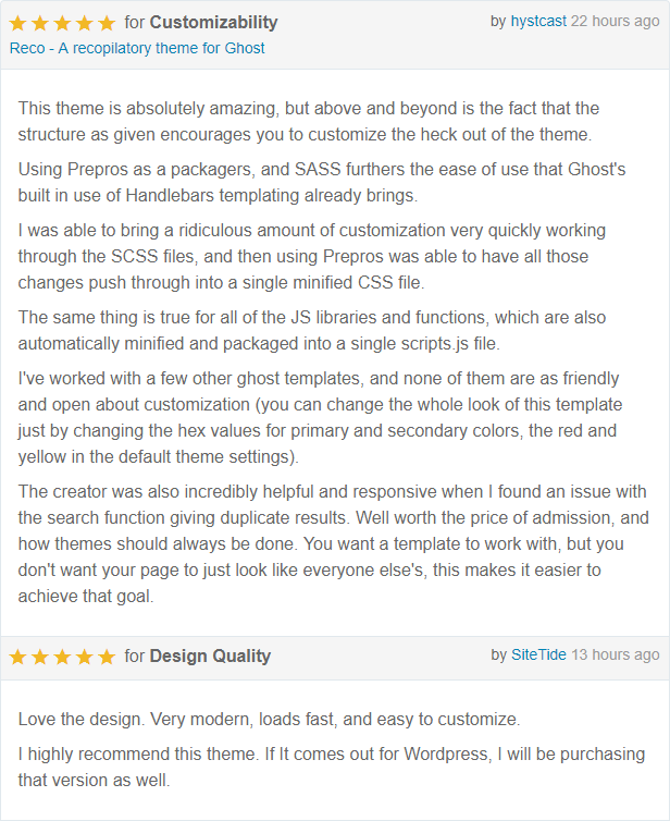 Reco - A recopilatory theme for Ghost - code.market