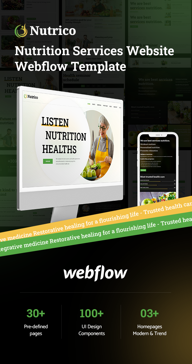 Nutrico - Nutrition Health Services Webflow Template - code.market