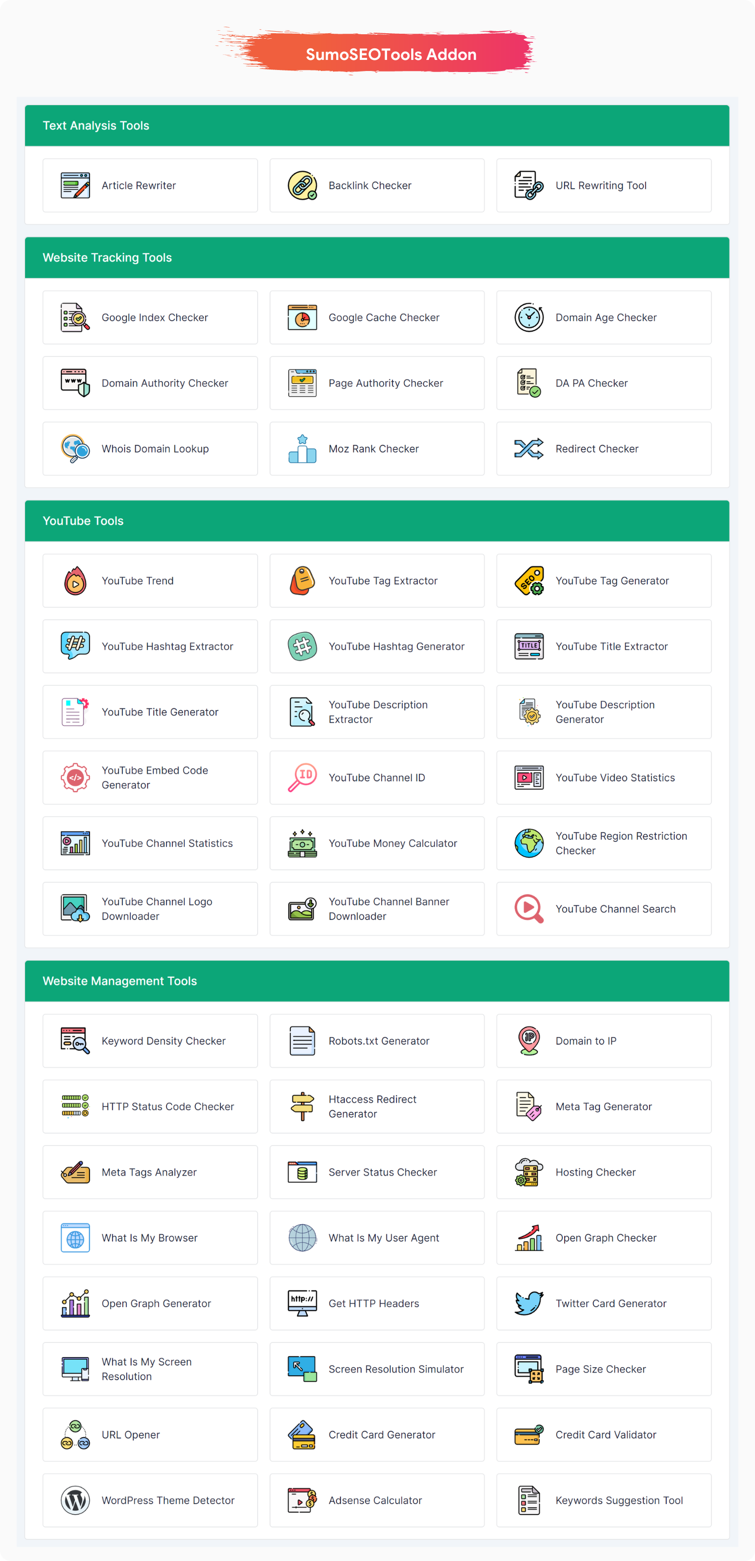 SumoSEOTools Addon Package for SumoWebTools - code.market