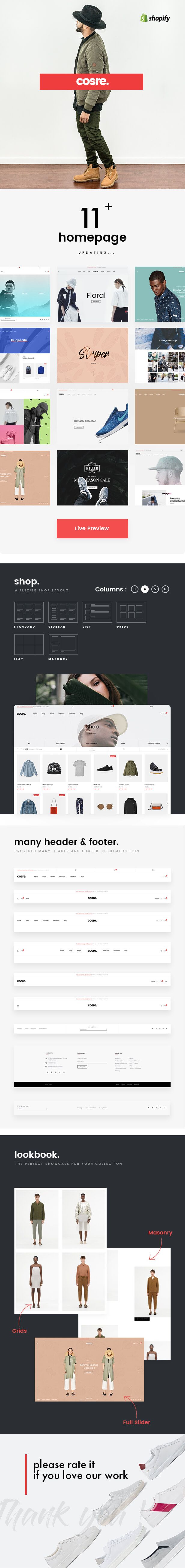 Cosre - Clean, Minimal Responsive Shopify Theme - code.market